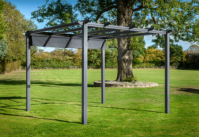 Hartman Roma Pergola 3m x 3m - Grey - £490 | Garden4Less UK Shop