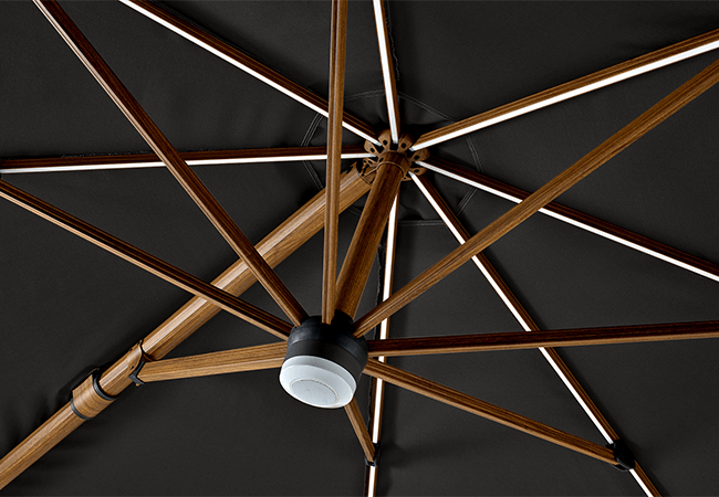 Hartman Seychelles Square 3m Cantilever Parasol with Folie Pole - Dark ...
