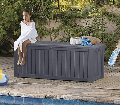 Keter Rockwood Storage Box - Anthracite - £179.95 | Garden4Less UK Shop