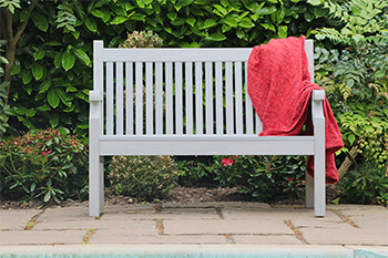 Winawood Sandwick 2 Seater Wood Effect Garden Bench in Stone Grey - £ ...